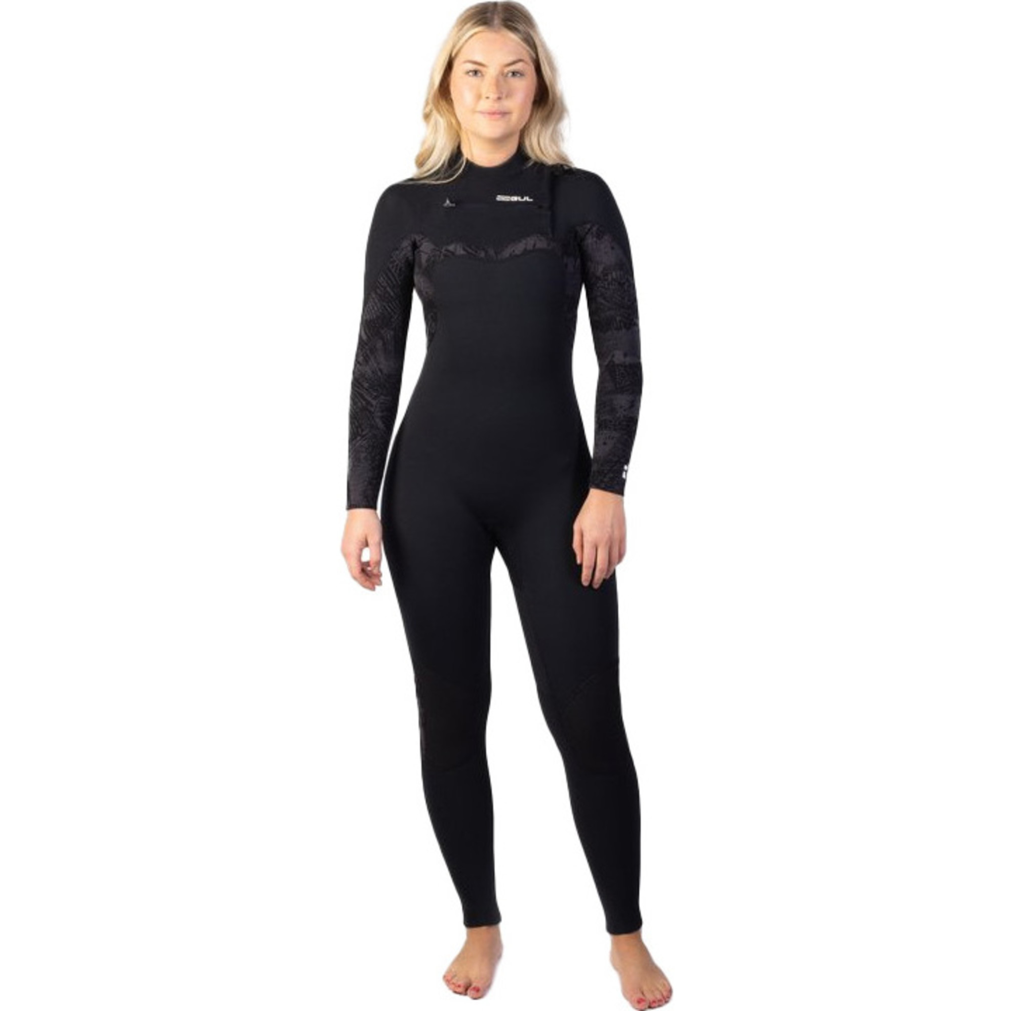 2025 Gul Womens Response FX 5/4mm Chest Zip Wetsuit RE1265-C1 - Black / Broken | Wetsuit Outlet